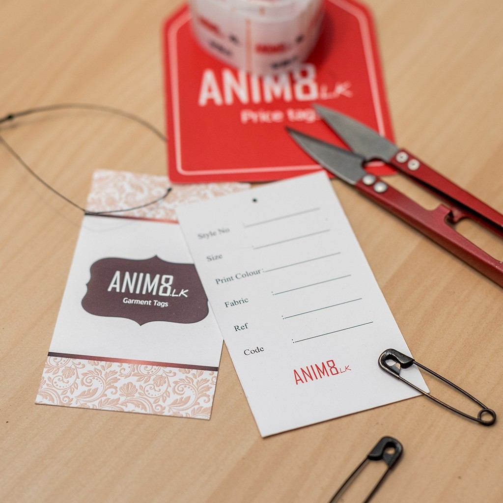 Anim8.lk | Double-Sided Garment Hang Tag | Custom Stickers & Labels