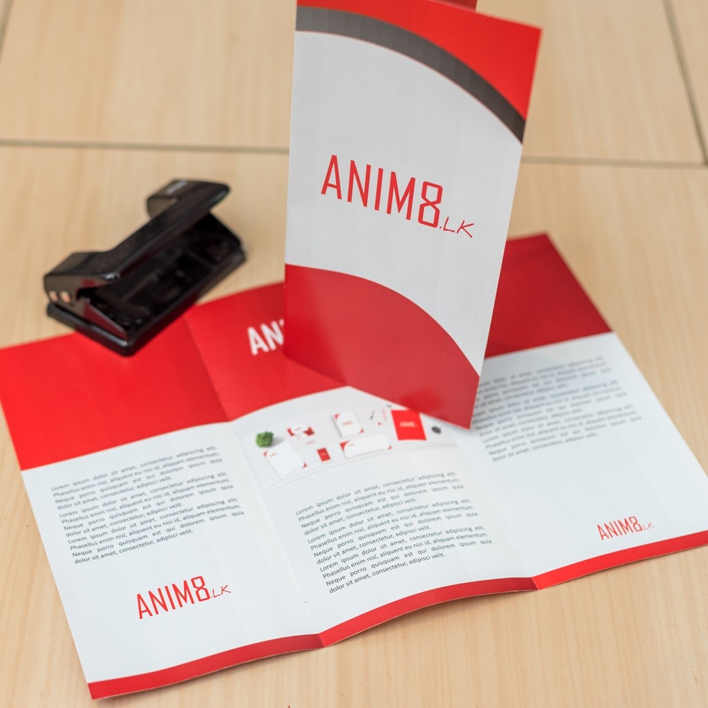 Anim8.lk | Double Sided A4 Fan Folded Brochure | Marketing Material
