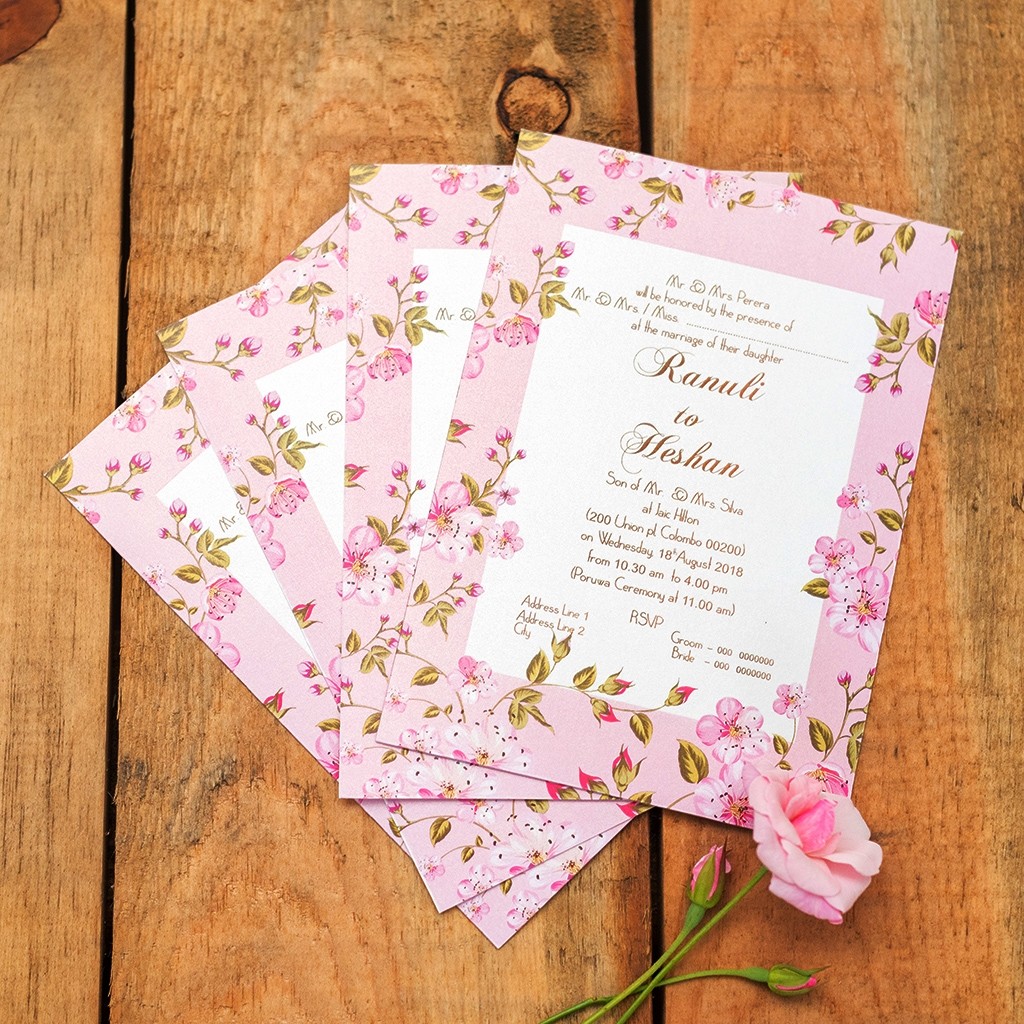 Custom Double Sided Wedding Invitation Card | Anim8.lk