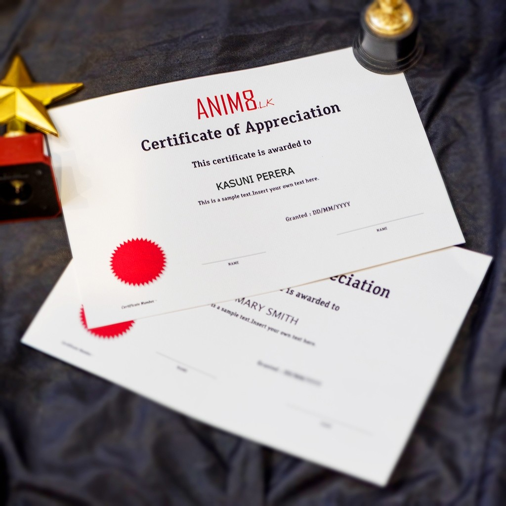Anim8.lk | Single Sided Certificates | Security & Certifications