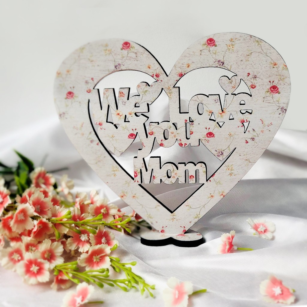 Anim8.lk | Pattern Printed Wooden Heart for Mom | Mother's Day Gifts of ...