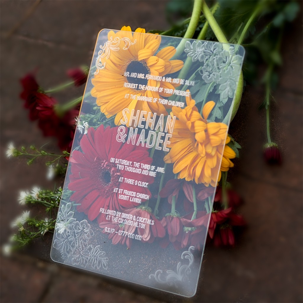 Custom Clear Acrylic Wedding Invitations | Anim8.lk