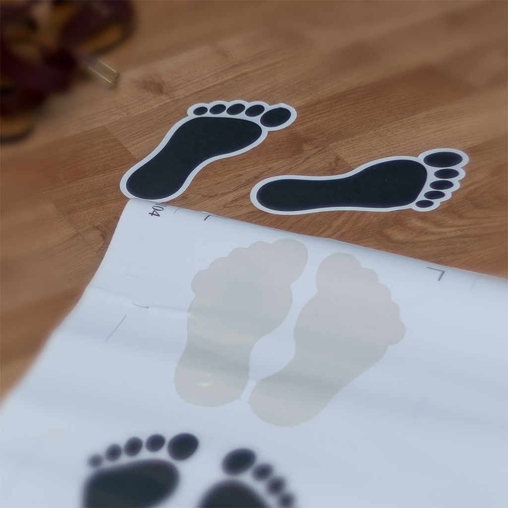 Anim8.lk | Footprint Floor Stickers | Custom Self Adhesives