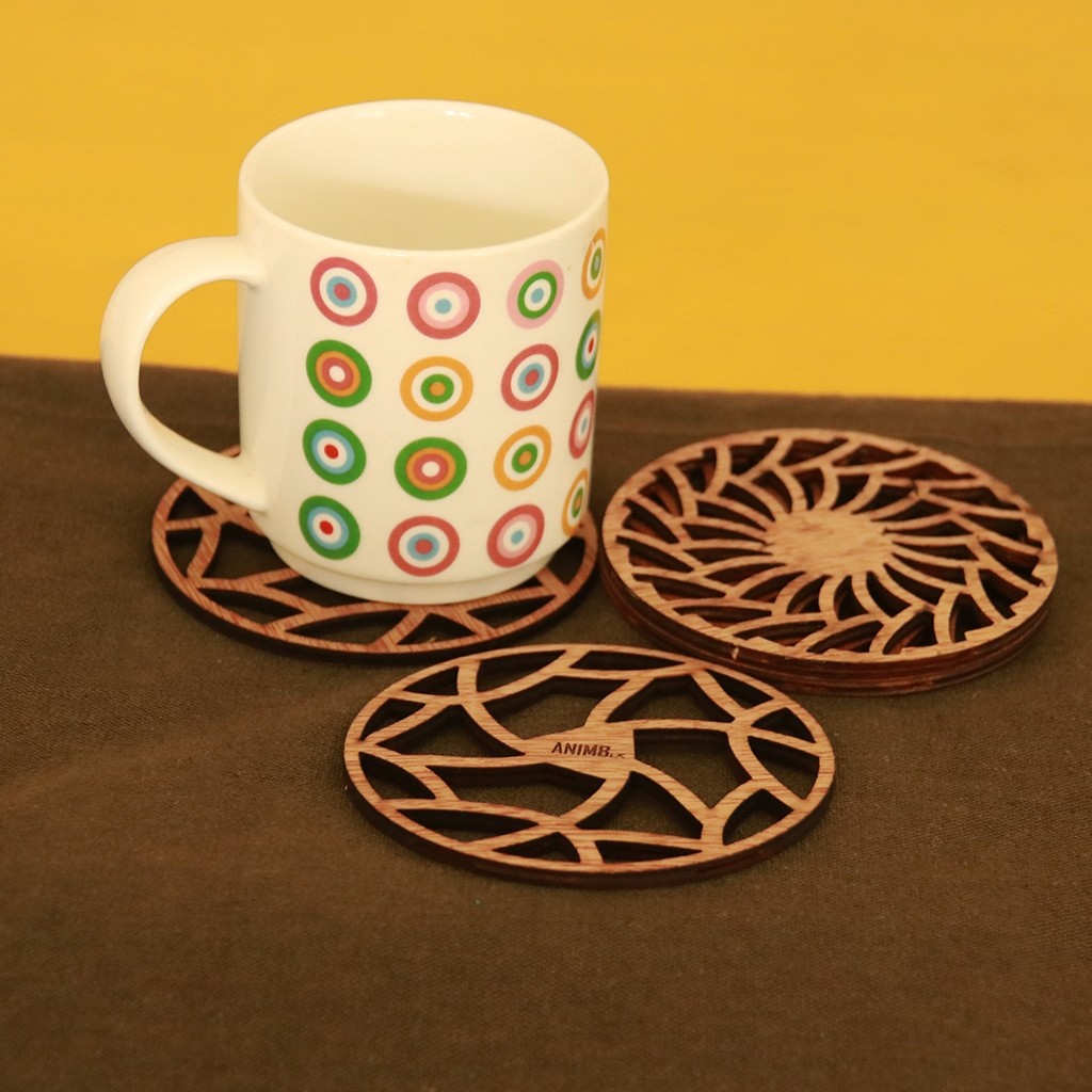 Anim8.lk | Intricate Wooden Coasters | Restaurant & Hotelier Essentials