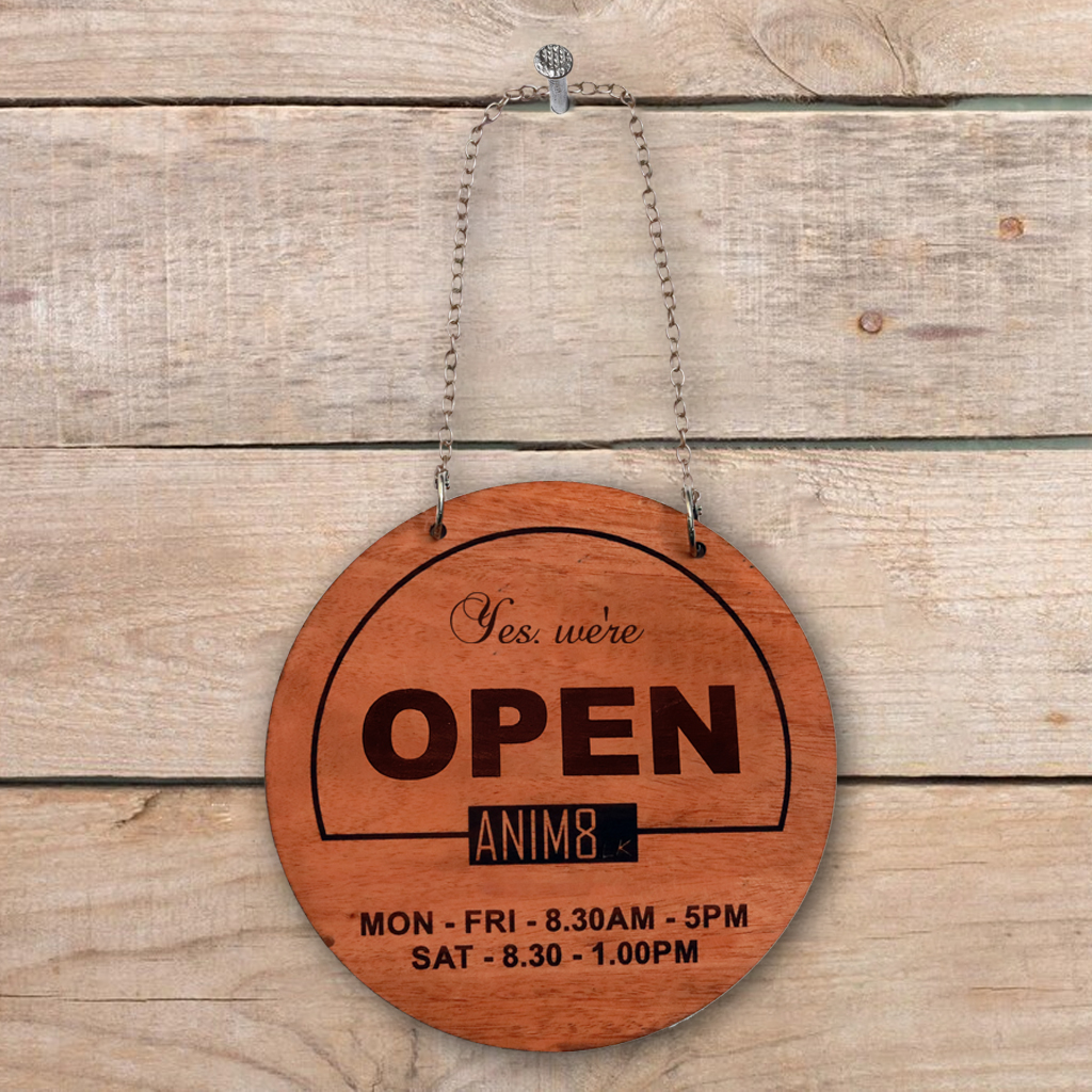 Anim8.lk | Wooden Open & Closed Signs | Retailer & Shop Owner Essentials