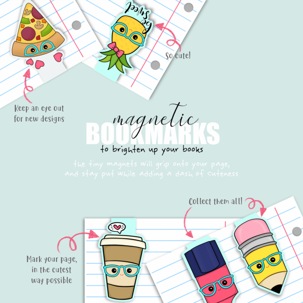Anim8.lk | "Break from Class" Magnetic Bookmark Set | Anim8 Marketplace