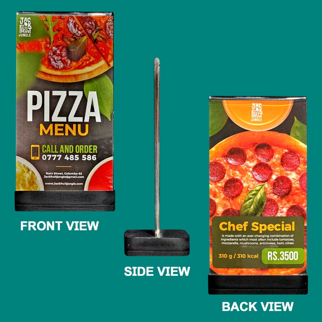 Anim8.lk | Transparent Plastic Menu Slide-In Stand | Restaurant Essentials