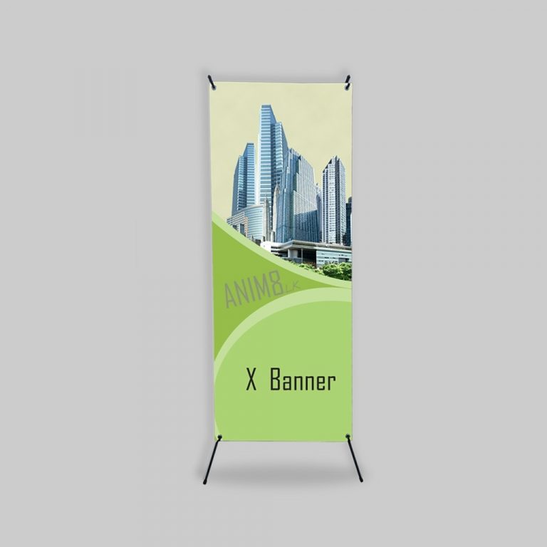 Anim8.lk | X Banner | Custom Printable Flex Banner with X Stand