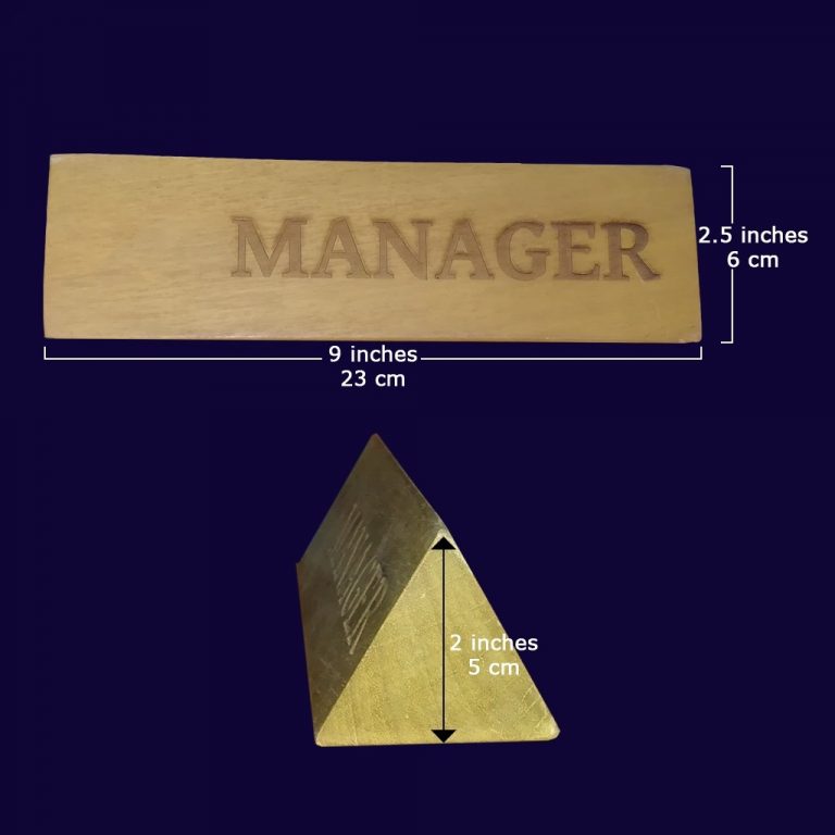 Anim8.lk | Office Designation Wooden Toblerone | Custom Office Essentials