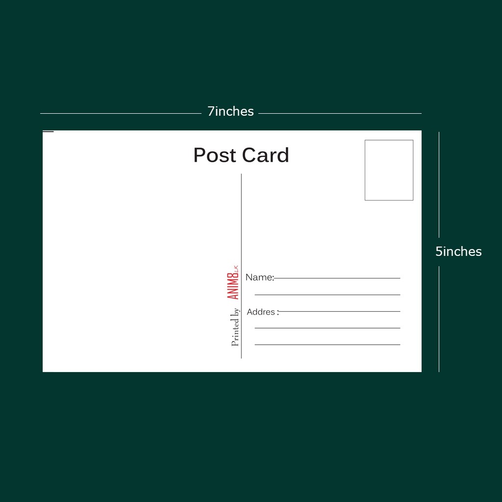 Anim8.lk | Standard Postcard - Set of 12 | Custom Printed Requirements