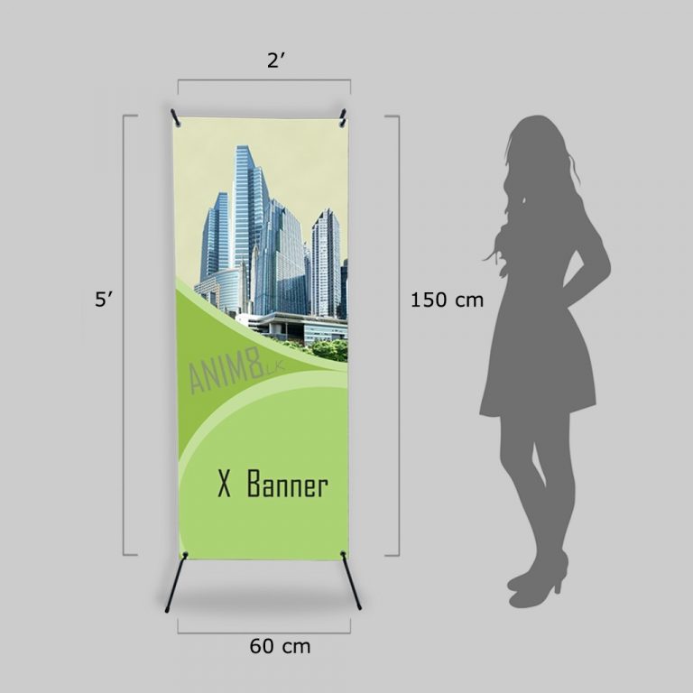 Anim8.lk | X Banner | Custom Printable Flex Banner with X Stand