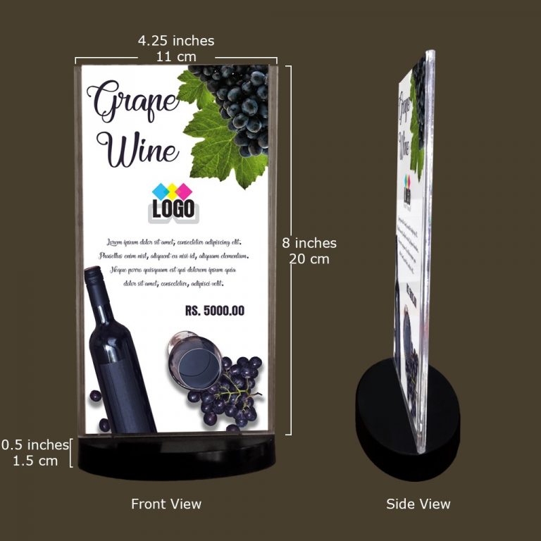 Anim8.lk | Transparent Plastic Menu Slide-In Stand | Restaurant Essentials
