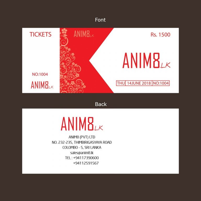 Anim8.lk | Double Sided Perforated Tickets | Event Material