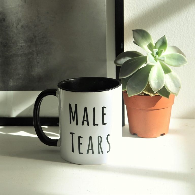Male Tear Mug | Custom Printable Black Mug – Anim8.lk