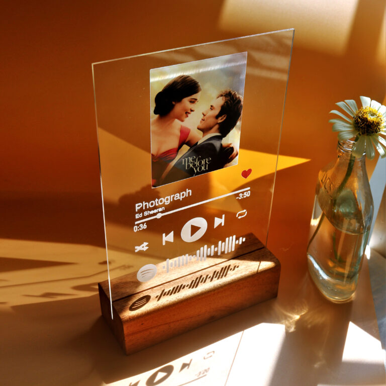 Custom Acrylic Music Plaque - Personalized Song & Photo Display | Anim8.lk
