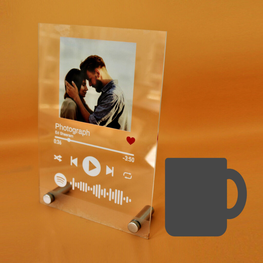Custom Acrylic Music Plaque - Personalized Song & Photo Display | Anim8.lk