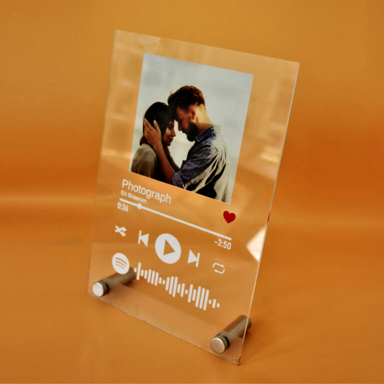 Custom Acrylic Music Plaque - Personalized Song & Photo Display | Anim8.lk