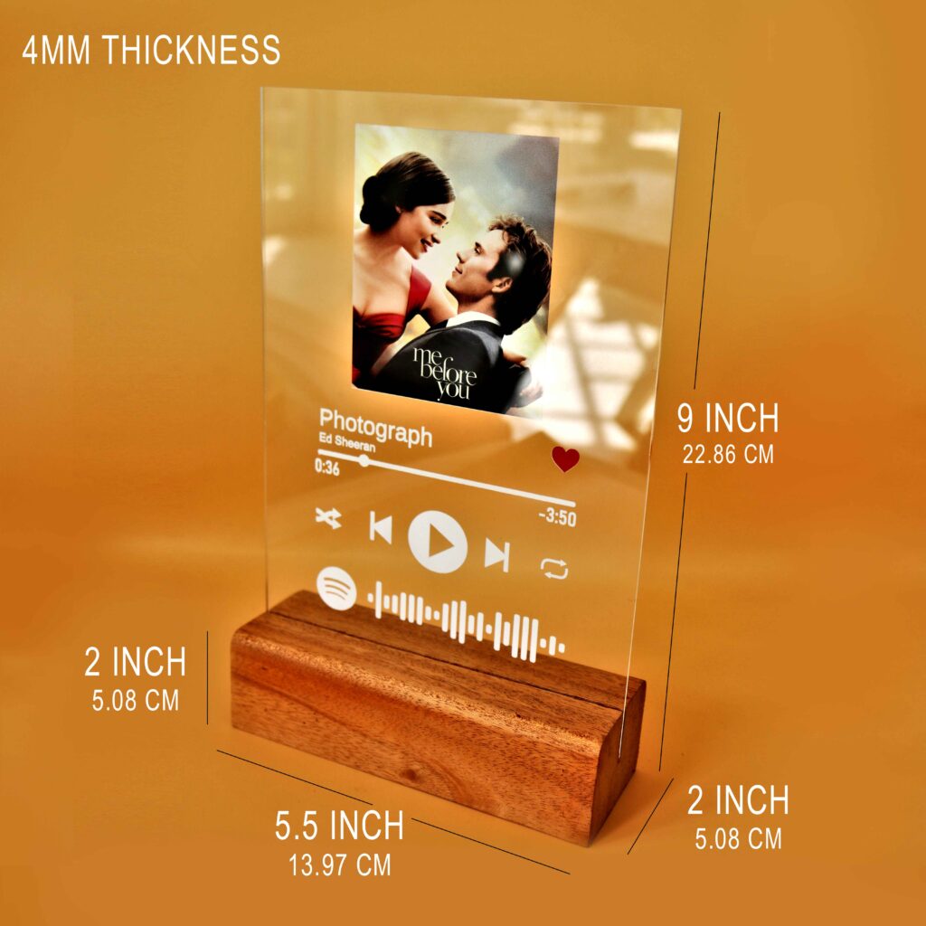 Custom Acrylic Music Plaque - Personalized Song & Photo Display | Anim8.lk