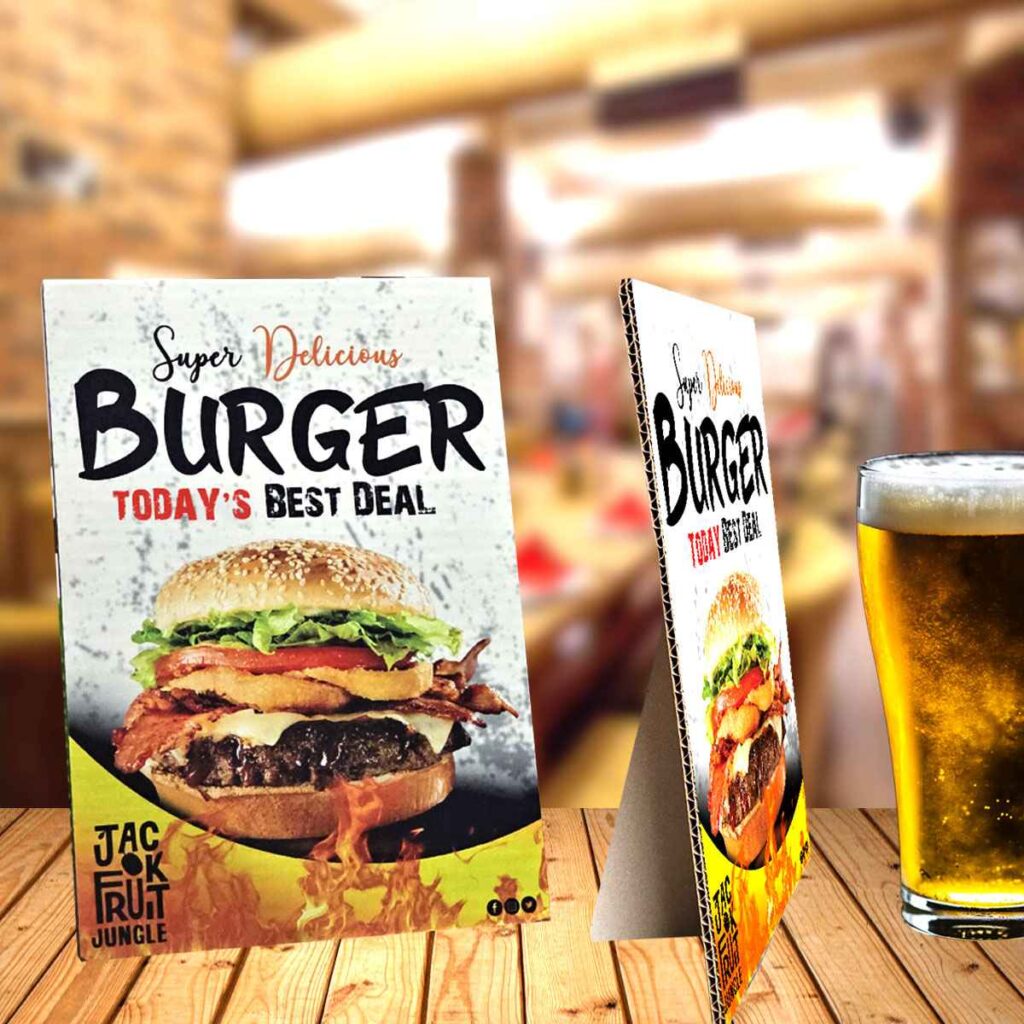 Cardboard Menu with Back Stand – Tabletop Display for Restaurants ...