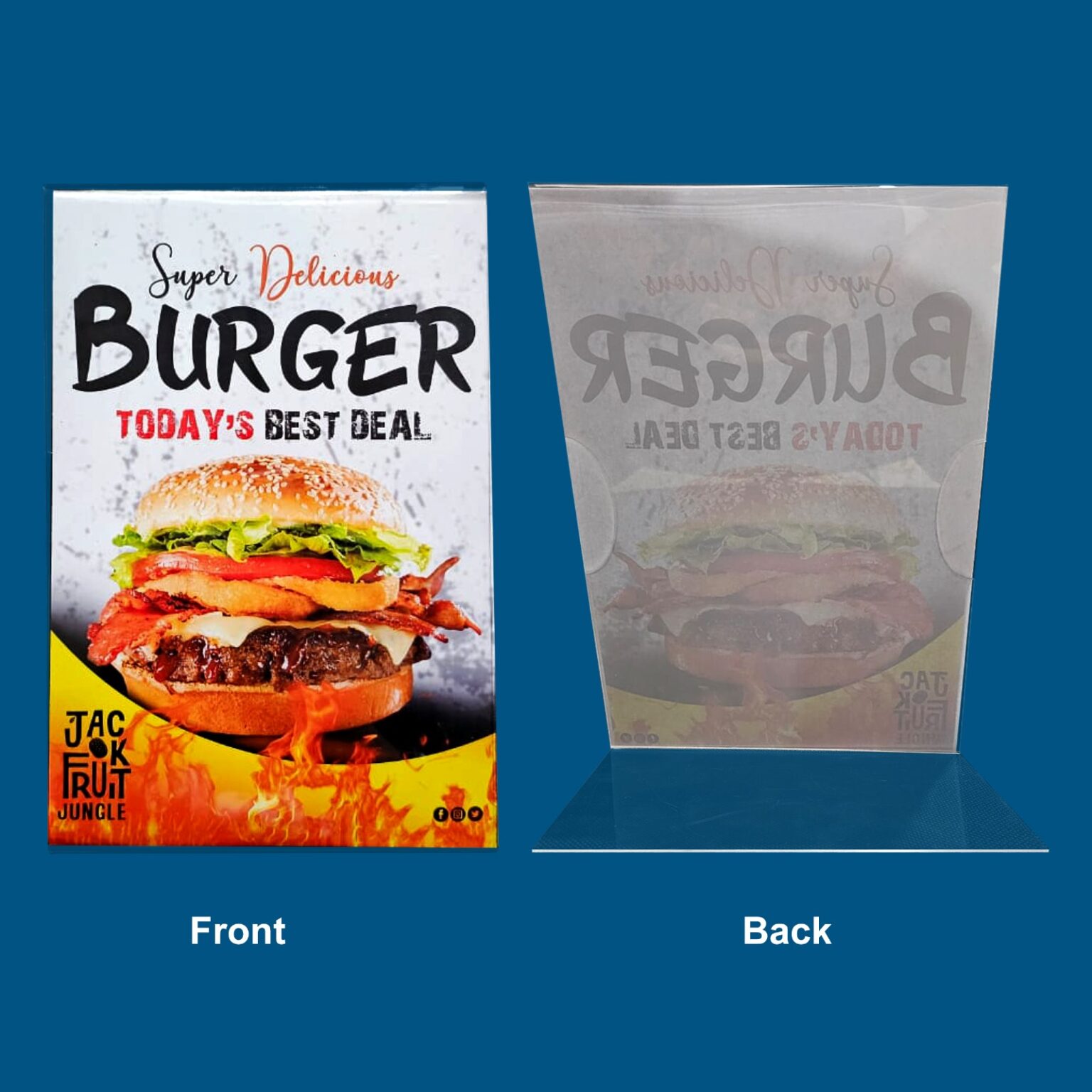 Transparent Plastic Stand Menu Holder | Durable Acrylic Display | Anim8.lk